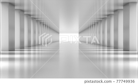 Perspective view of White empty Modern... - Stock Illustration ...