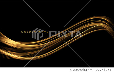Abstract Gold Waves. Shiny golden moving lines... - Stock Illustration ...