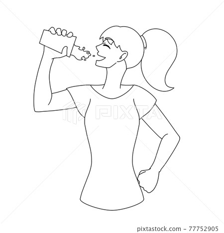 Hydration cup female line drawing - Stock Illustration [77752905] - PIXTA