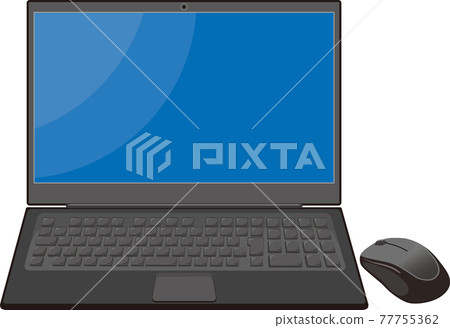 Laptop and mouse set blue - Stock Illustration [77755362] - PIXTA