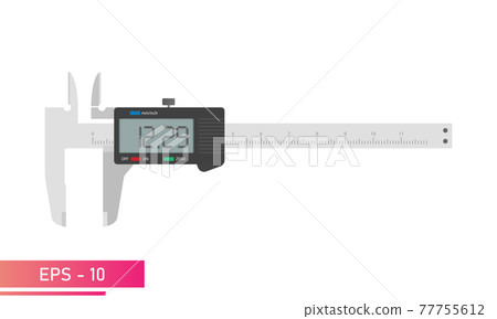 Digital vernier caliper with display and... - Stock Illustration ...