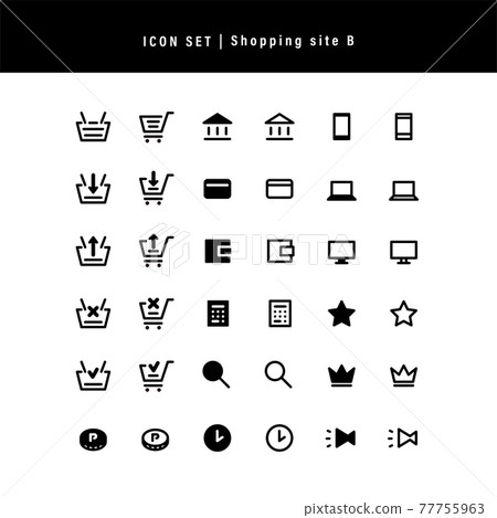 Simple icon set: Shopping site B (mono) - Stock Illustration [77755963 ...