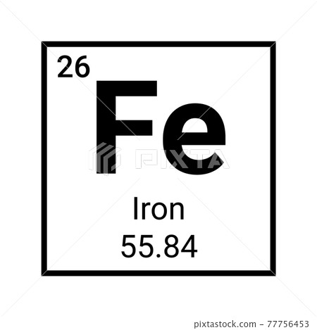 Iron element periodic table chemistry. Iron... - Stock Illustration ...