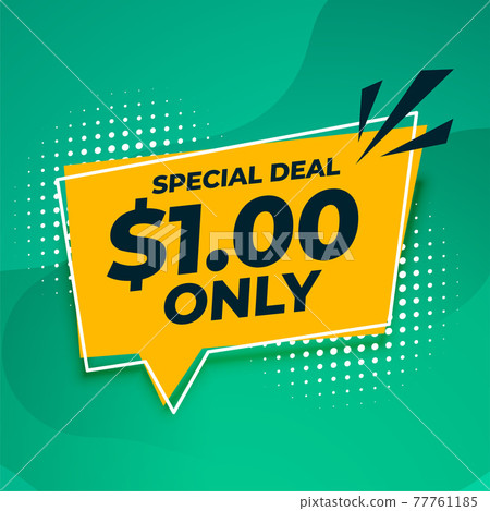 special dollar one only deal and sale banner - Stock Illustration ...