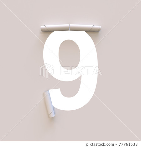 Paper Cut Out and Roll up Typeface 9 - Stock Illustration [77761538 ...