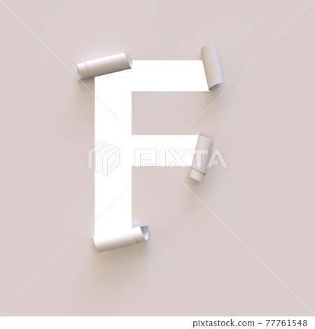 Paper Cut Out and Roll up Typeface F - Stock Illustration [77761548 ...