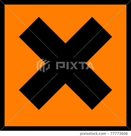 European irritant hazard sign. Chemical orange... - Stock Illustration ...