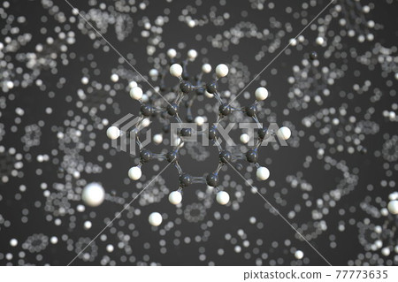 Pyrene molecule made with balls, scientific... - Stock Illustration ...