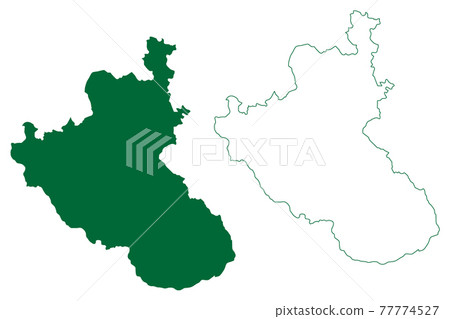 Kodagu district (Karnataka State, Republic of... - Stock Illustration ...