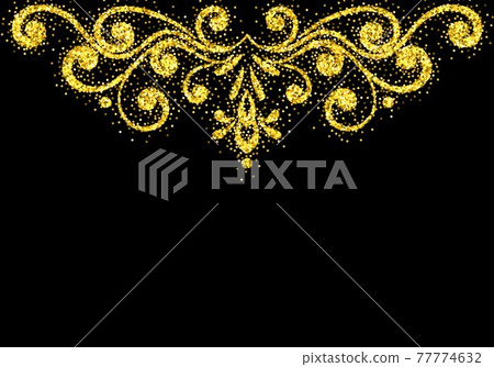 Retro shiny border. Gold dust texture. Vector. - Stock Illustration ...