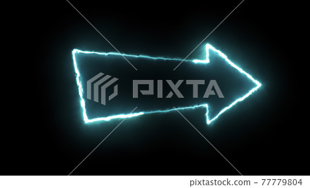 3D rendering glow effects of an arrow outline... - Stock Illustration ...