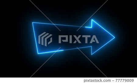3D rendering glow effects of an arrow outline... - Stock Illustration ...