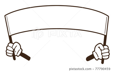 Illustration of a hand holding a banner - Stock Illustration [77790459 ...