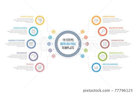 Infographic Template with Ten Steps - Stock Illustration [77796125] - PIXTA