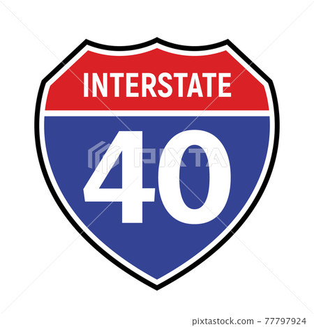 40 route sign icon. Vector road 40 highway... - Stock Illustration ...