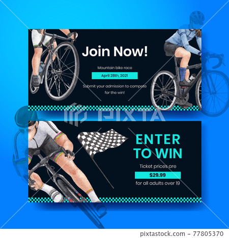 Ticket template with world bicycle day... - Stock Illustration ...