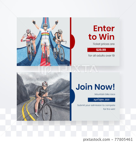 Ticket template with world bicycle day... - Stock Illustration ...