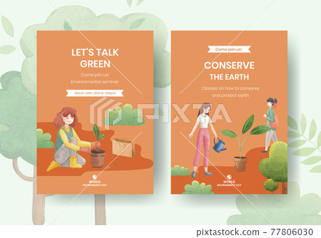Card template with World Environment Day... - Stock Illustration ...
