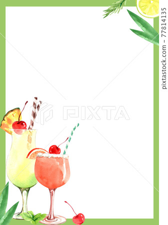 Summer drink frame watercolor - Stock Illustration [77814135] - PIXTA