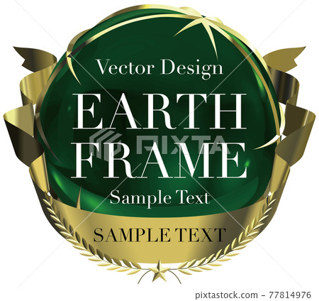 Frame, emblem of the earth wrapped in ribbon,... - Stock Illustration ...
