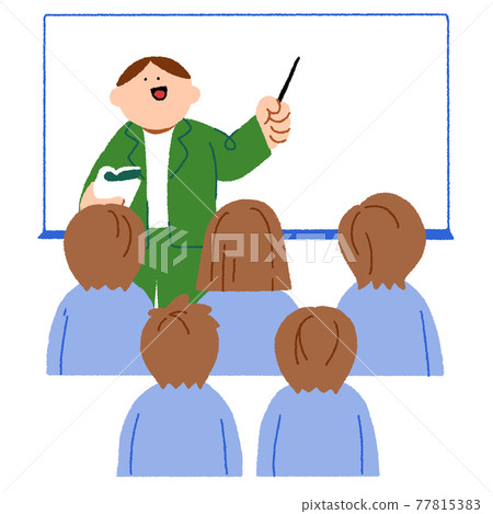 Male cram school teacher who gives group guidance - Stock Illustration ...