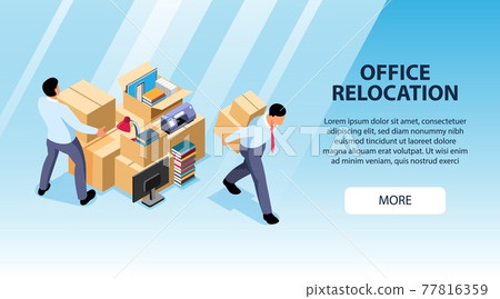 Office Relocation Horizontal Banner - Stock Illustration [77816359] - PIXTA