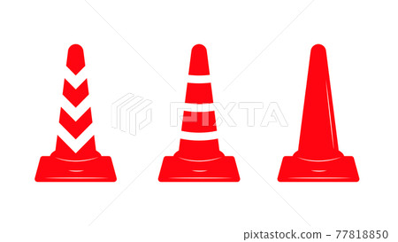 Triangular cone road cone red illustration... - Stock Illustration ...