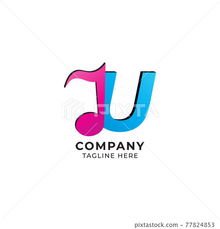 Colorful Letter U Alphabet Music Logo Design... - Stock Illustration ...