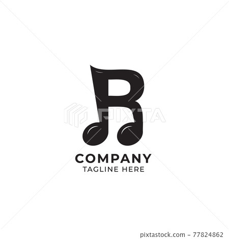 Letter R Alphabet Music Logo Design isolated on... - Stock Illustration ...