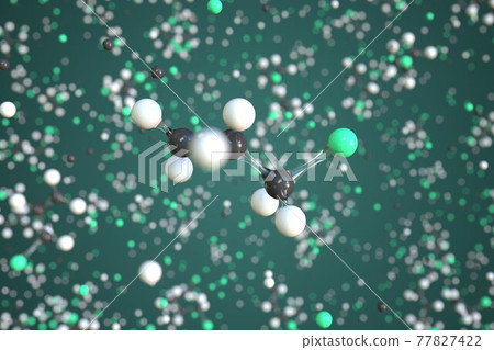 Molecule of allyl chloride, conceptual... - Stock Illustration ...