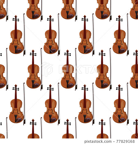 Seamless pattern of violins on white... - Stock Illustration [77829168 ...