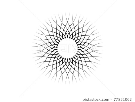Sun logo icon concept of sunburst sign, radial... - Stock Illustration ...
