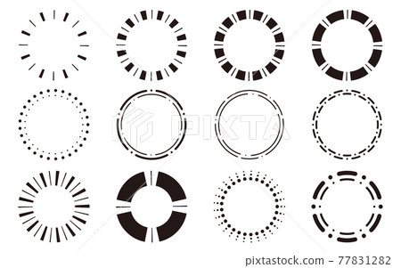 Round / circular simple frame set monochrome - Stock Illustration ...