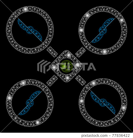 Flare Mesh Network Quadcopter with Flare Spots - Stock Illustration ...