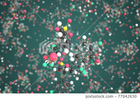 Bromophenol blue molecule, conceptual molecular... - Stock Illustration ...