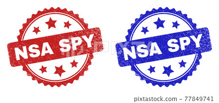 NSA SPY Rosette Stamps with Rubber Style - Stock Illustration [77849741 ...