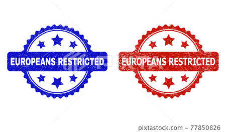EUROPEANS RESTRICTED Rosette Watermarks with... - Stock Illustration ...