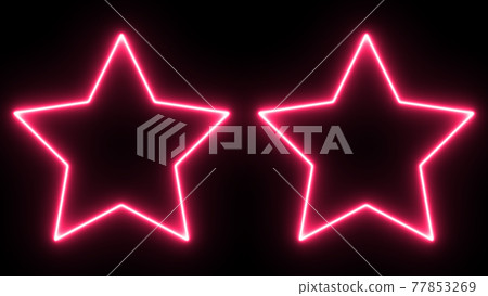 Star star neon glowing black background CG... - Stock Illustration ...