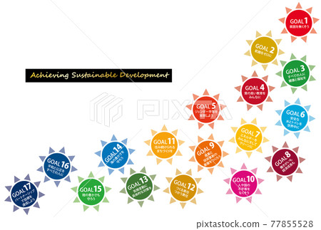 SDGs image sun icon line set (Japanese) - Stock Illustration [77855528 ...