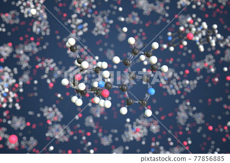 Cinchonine molecule made with balls, conceptual... - Stock Illustration ...