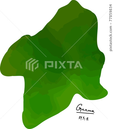 Gunma prefecture map illustration vector - Stock Illustration [77859834 ...