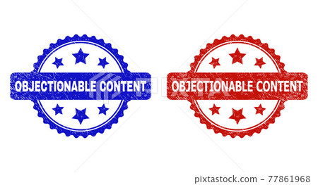 OBJECTIONABLE CONTENT Rosette Watermarks with... - Stock Illustration ...