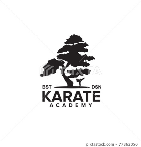 Karate training academy logo design template - Stock Illustration ...
