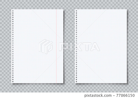 Realistic blank lined paper sheets in A4 format... - Stock Illustration ...