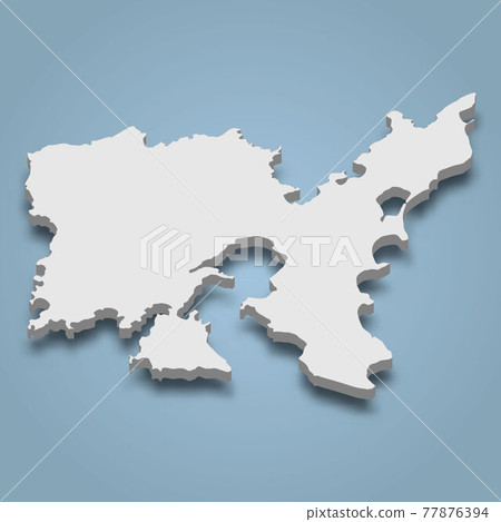 3d isometric map of Lemnos is an island in Greece - Stock Illustration ...