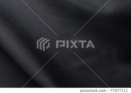Closeup of rippled black silk fabric, black... - Stock Photo [77877111 ...