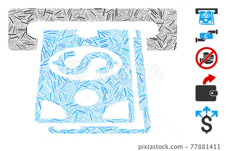 Hatch Mosaic Cash Machine Vector Icon - Stock Illustration [77881411 ...