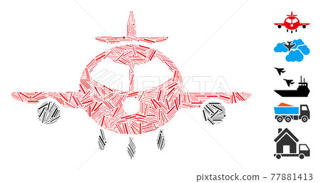 Hatch Collage Cargo Plane Vector Icon - Stock Illustration [77881413 ...