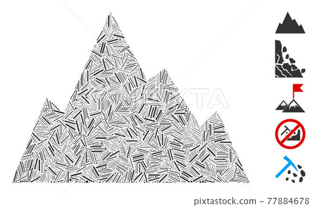 Hatch Mosaic Rock Mountain Icon - Stock Illustration [77884678] - PIXTA