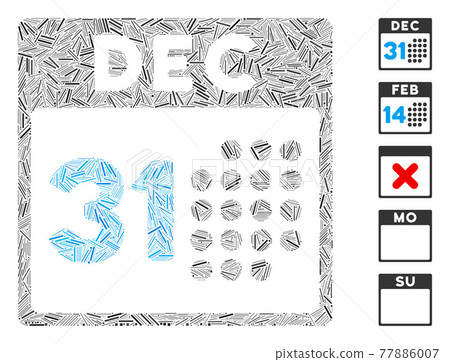 Line Mosaic Last Year Day Icon - Stock Illustration [77886007] - PIXTA